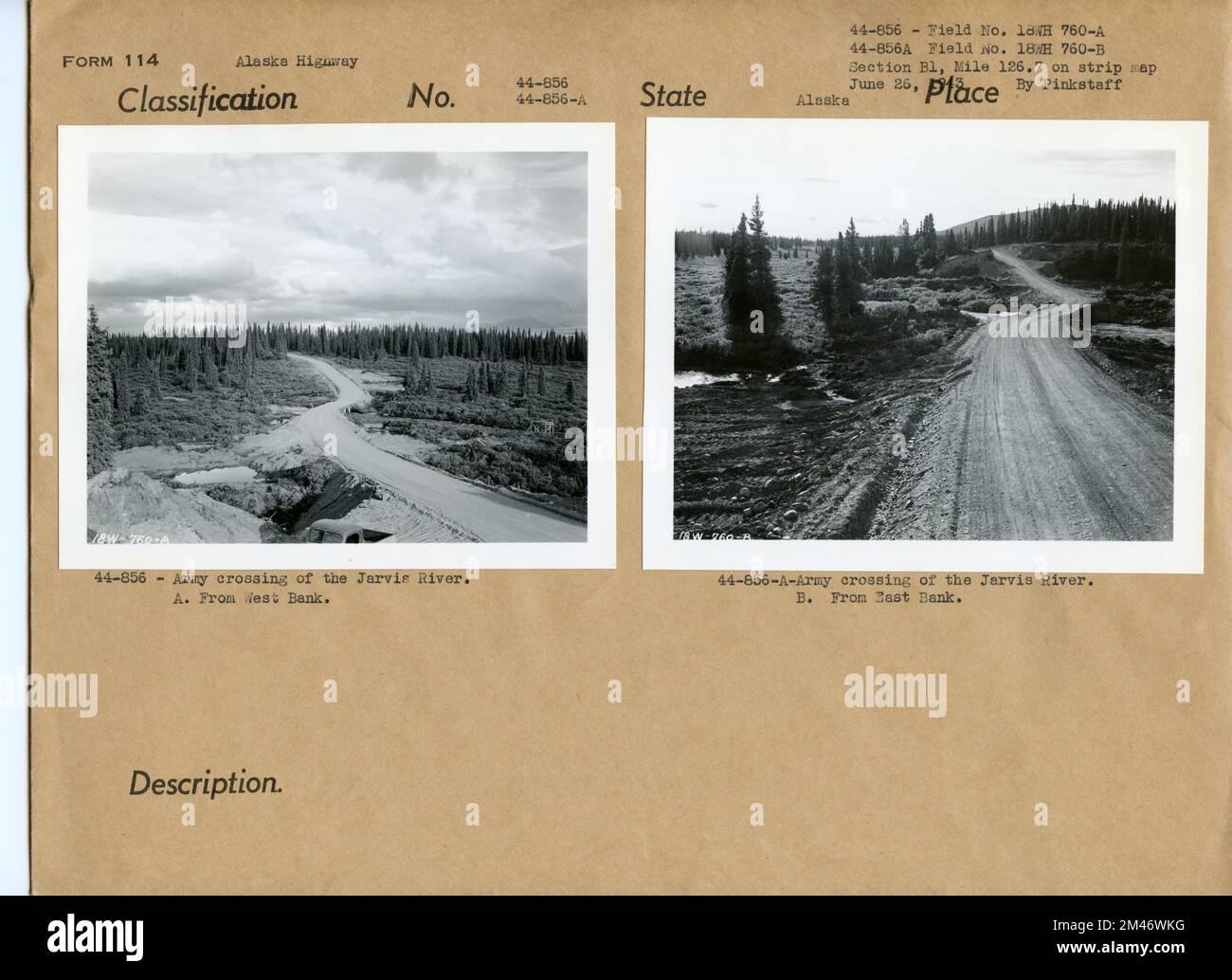 Army Crossing of Jarvis River. Original caption: Army crossing of the ...