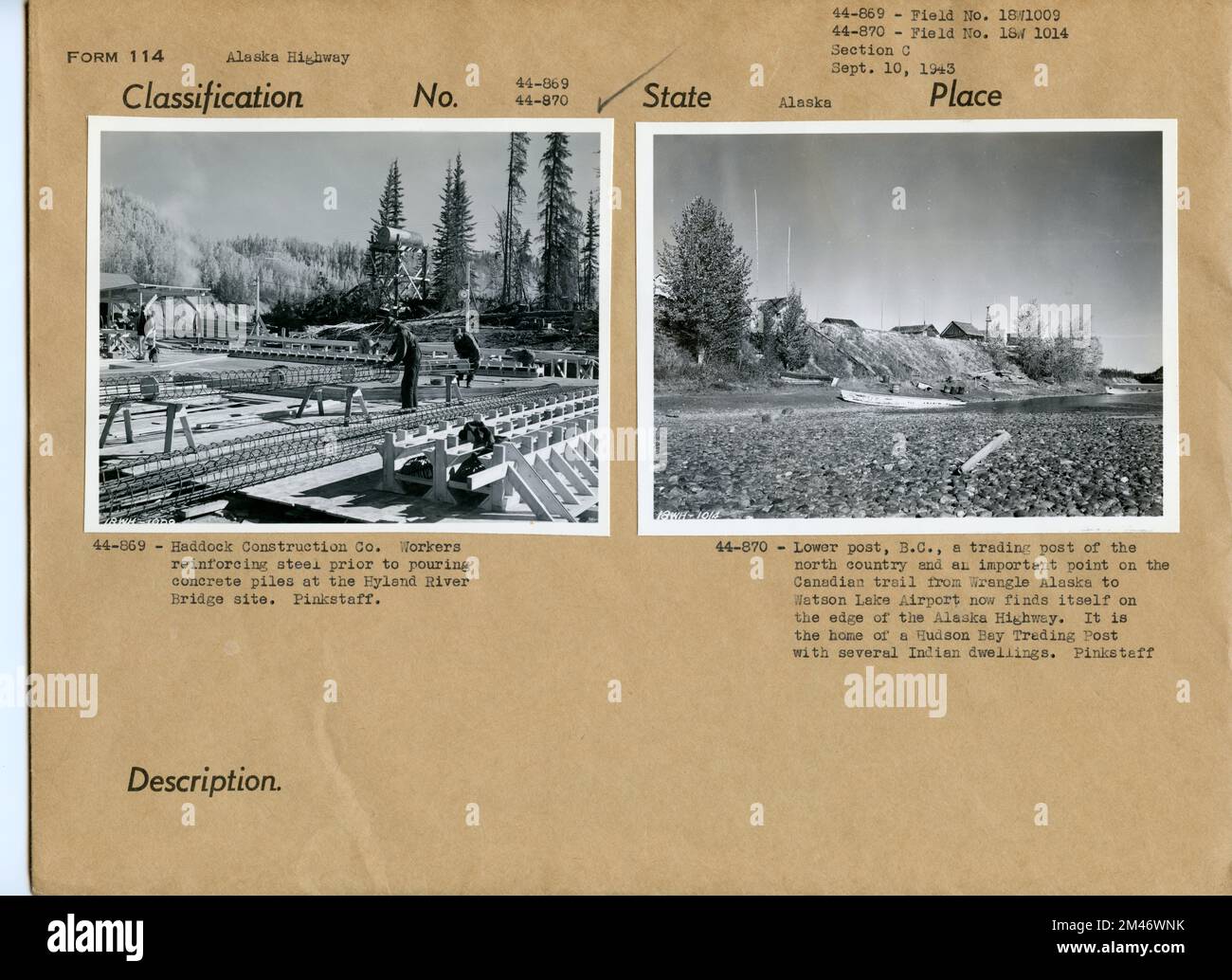 Hyland River Bridge Construction Site; Lower Post, British Columbia ...