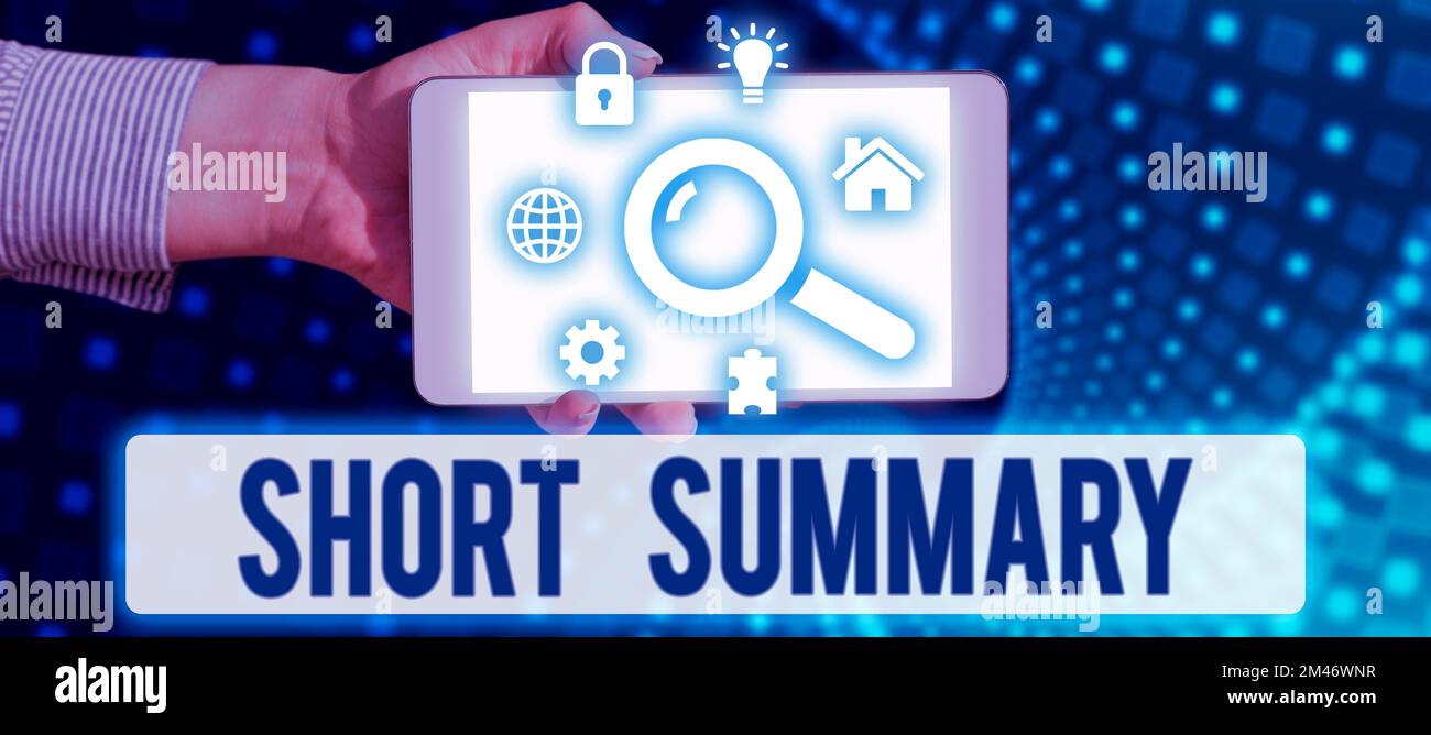 Conceptual display Short Summary. Business showcase Brief statement of main points clear Stock ...