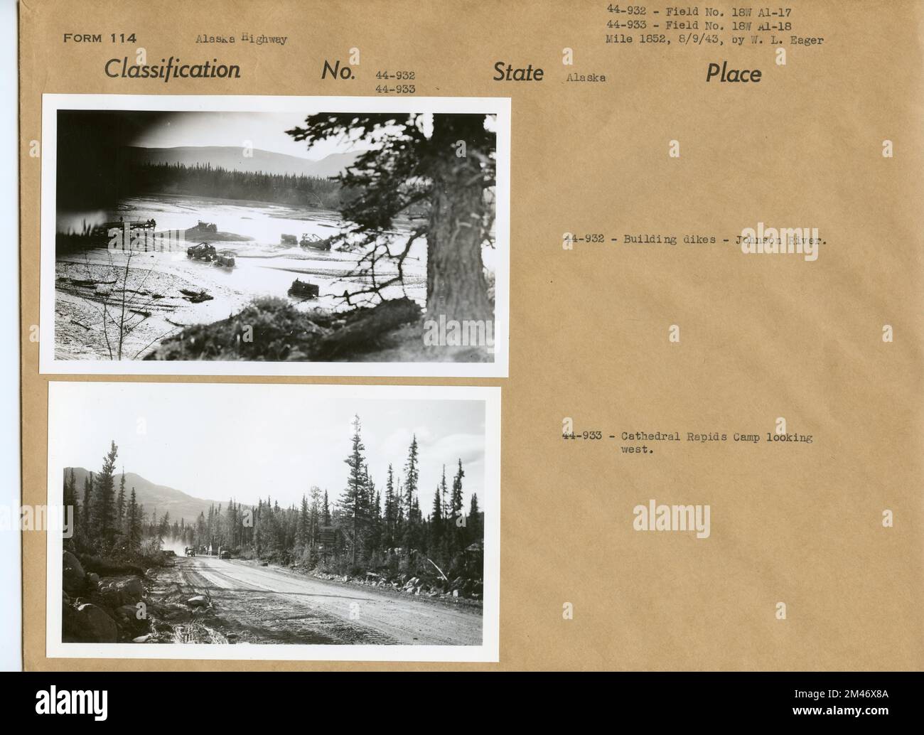 Building Dikes on Johnson River; Cathedral Rapids Camp. Original ...