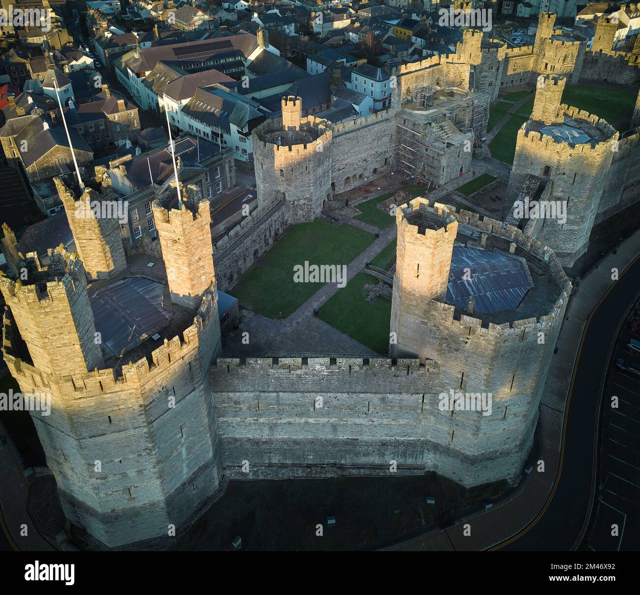 The medieval fortress castle and palace built by king Edward I of ...