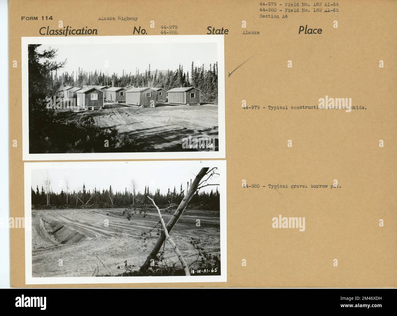 Typical construction camp; Typical gravel borrow pit. State: Alaska ...