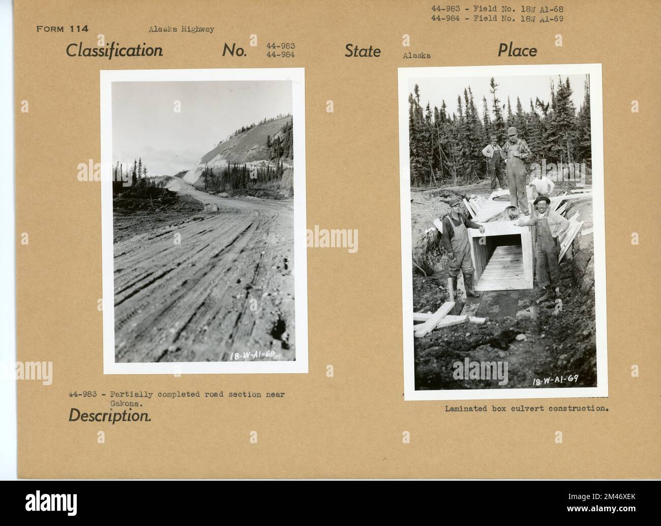 Partially completed road section; Laminated box culvert construction ...