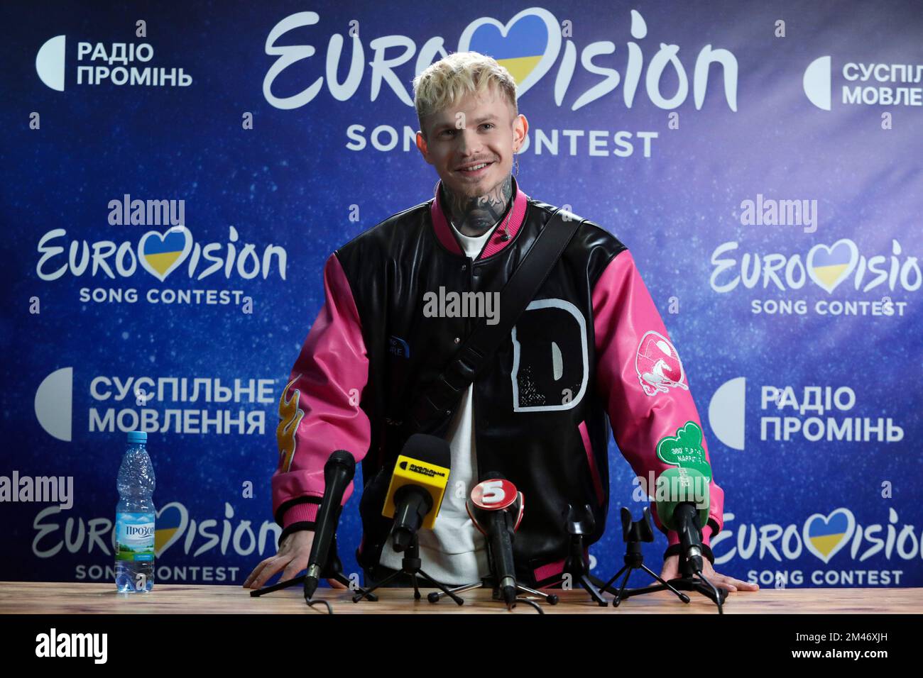 KYIV, UKRAINE - DECEMBER 17, 2022 - A Ukrainian singer Vasyl Demchuk ...