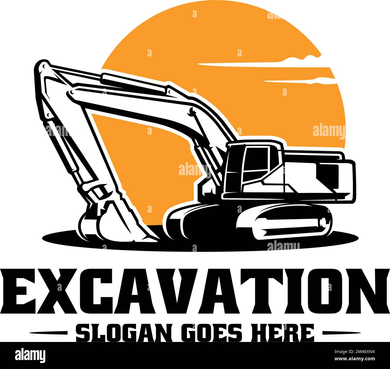 A logo icon of excavator services isolated on a white background Stock ...