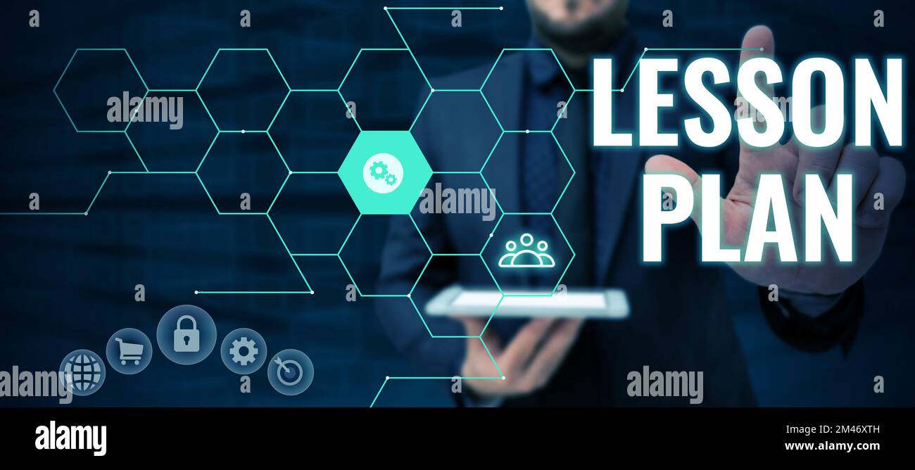 Inspiration showing sign Lesson Plan. Business concept a teacher's ...