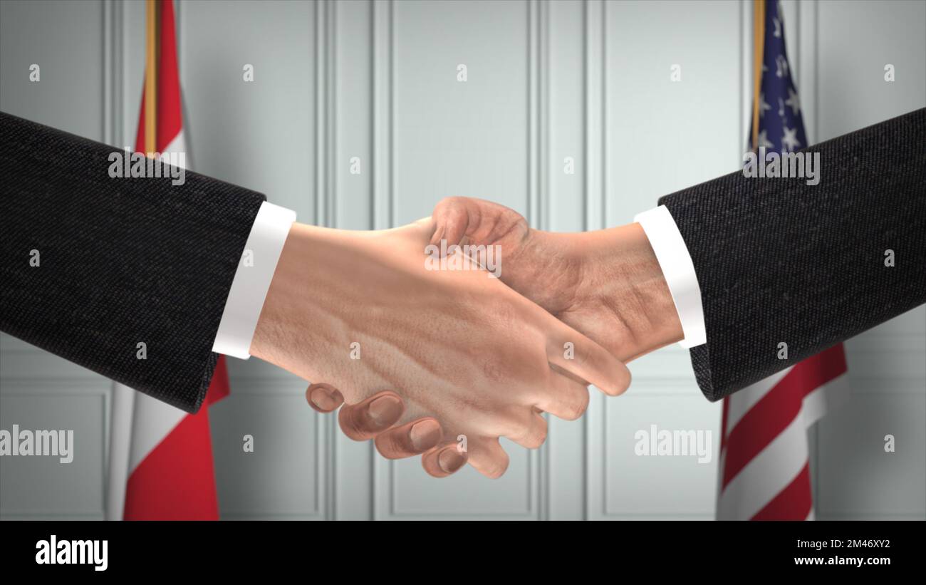 Austria and USA Partnership Business Deal. National Government Flags ...