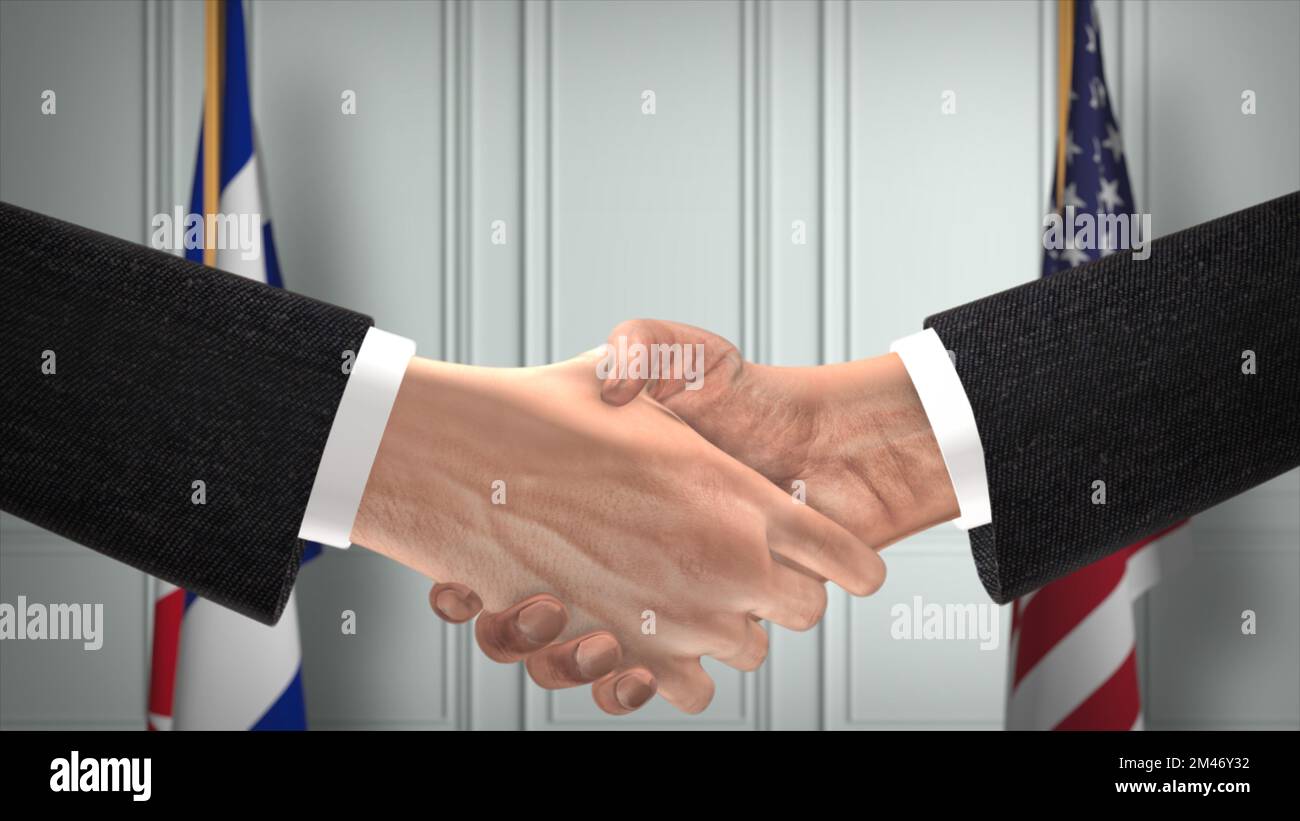 Cuba and USA Partnership Business Deal. National Government Flags ...