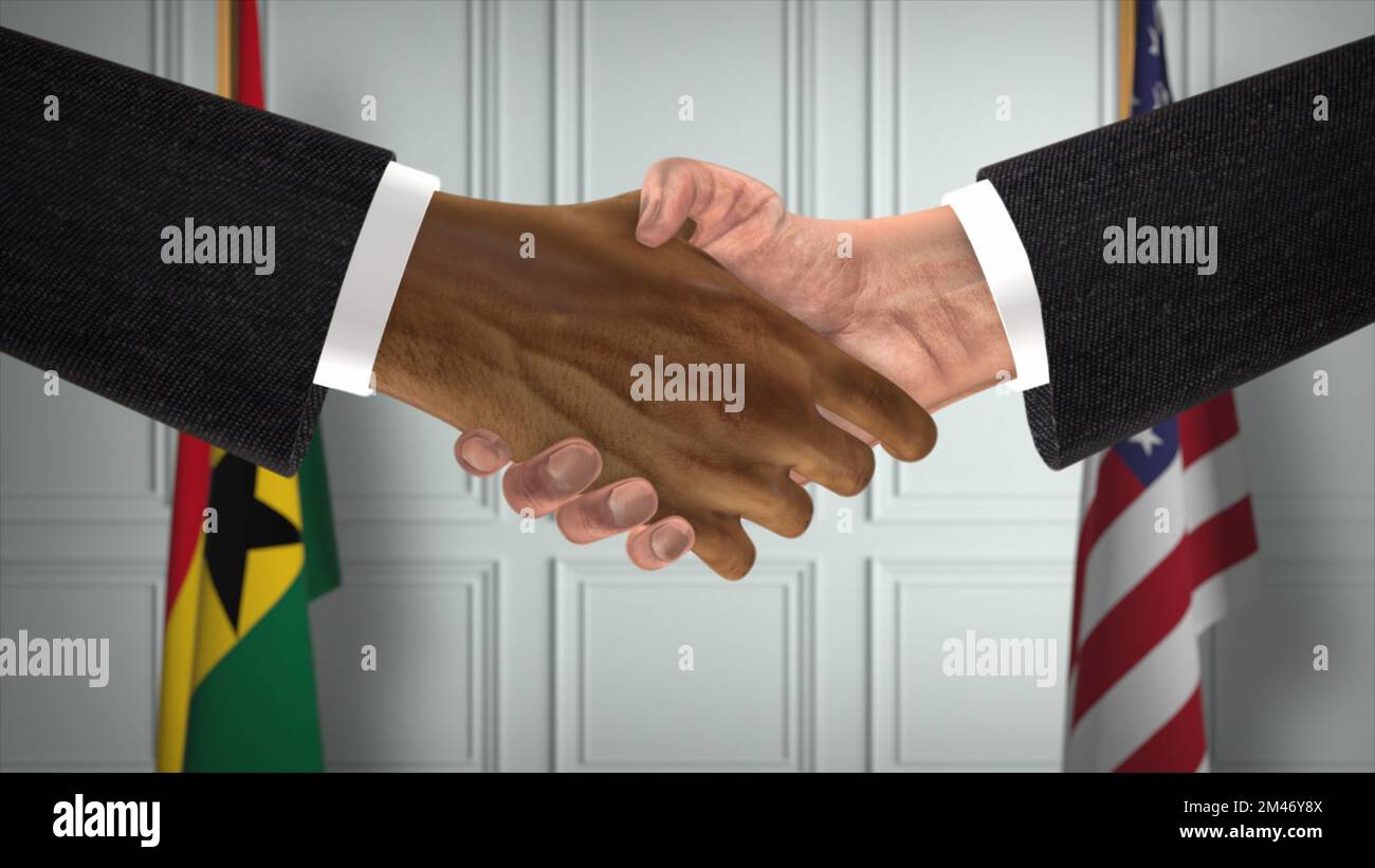 Ghana and USA Partnership Business Deal. National Government Flags ...