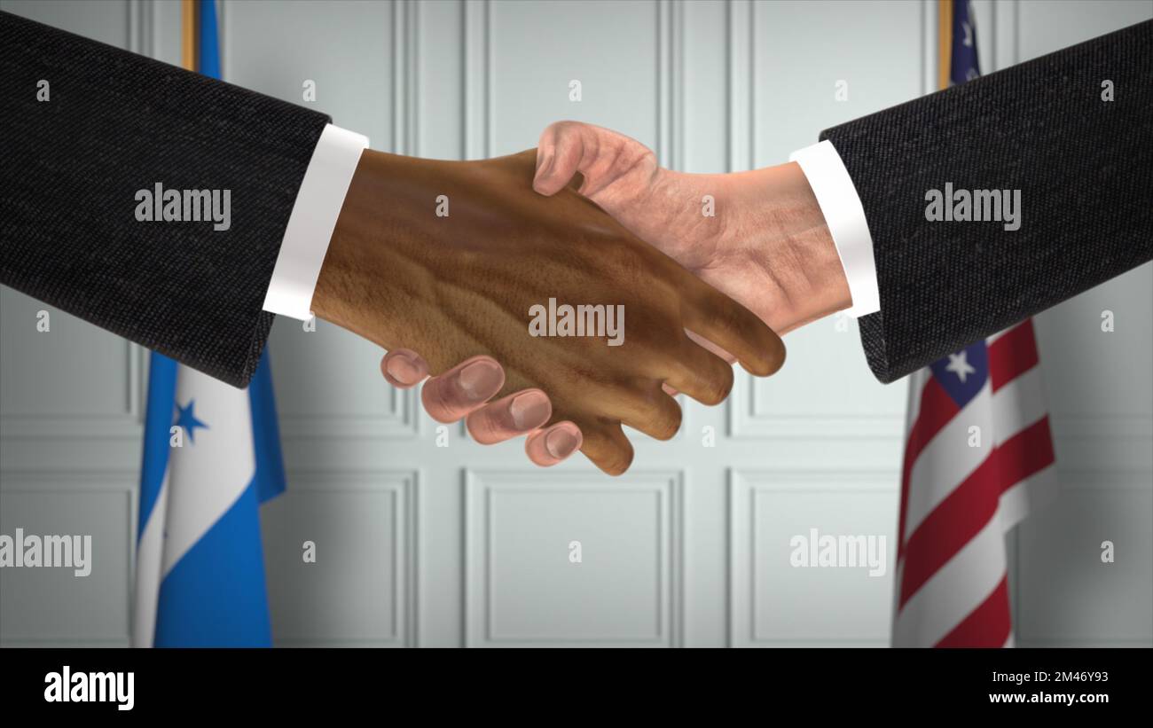 Honduras and USA Partnership Business Deal. National Government Flags ...