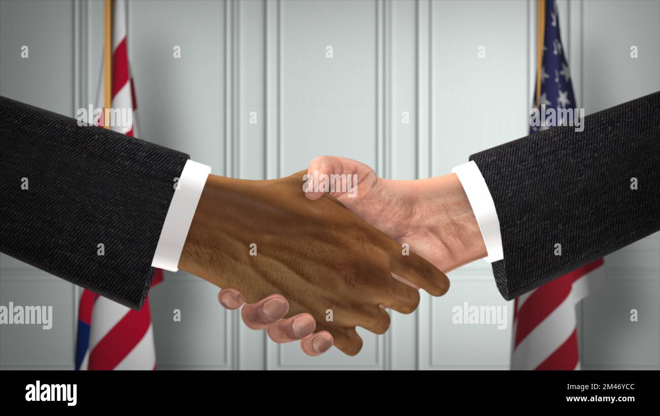 Liberia and USA Partnership Business Deal. National Government Flags ...