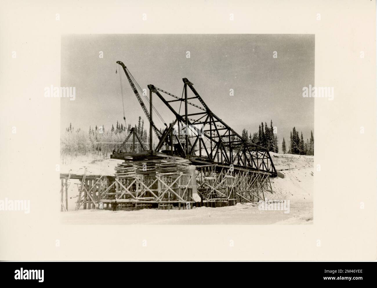 Tanana River Bridge. Original caption: One anchor arm erected. State ...