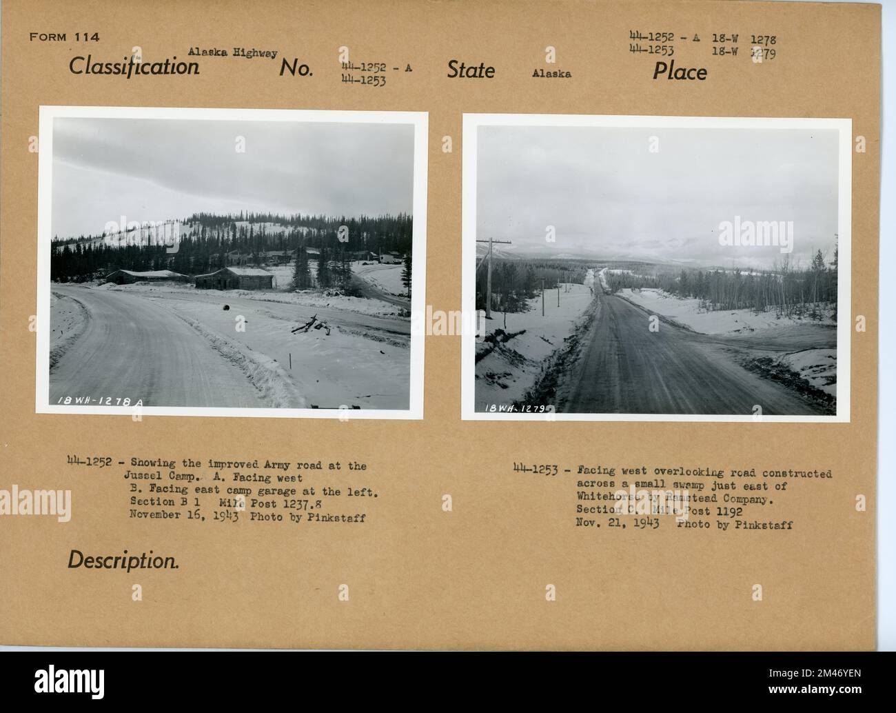 Facing west showing the improved Army road at the Jussel Camp; Facing ...