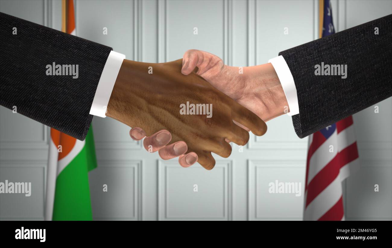 Niger and USA Partnership Business Deal. National Government Flags ...