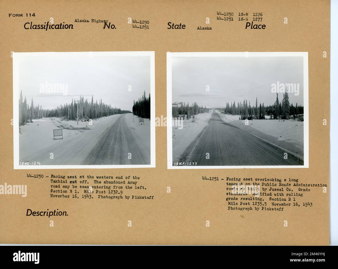 Facing east at the western end of the Takhini cut off; Facing east overlooking a long tangent on ...