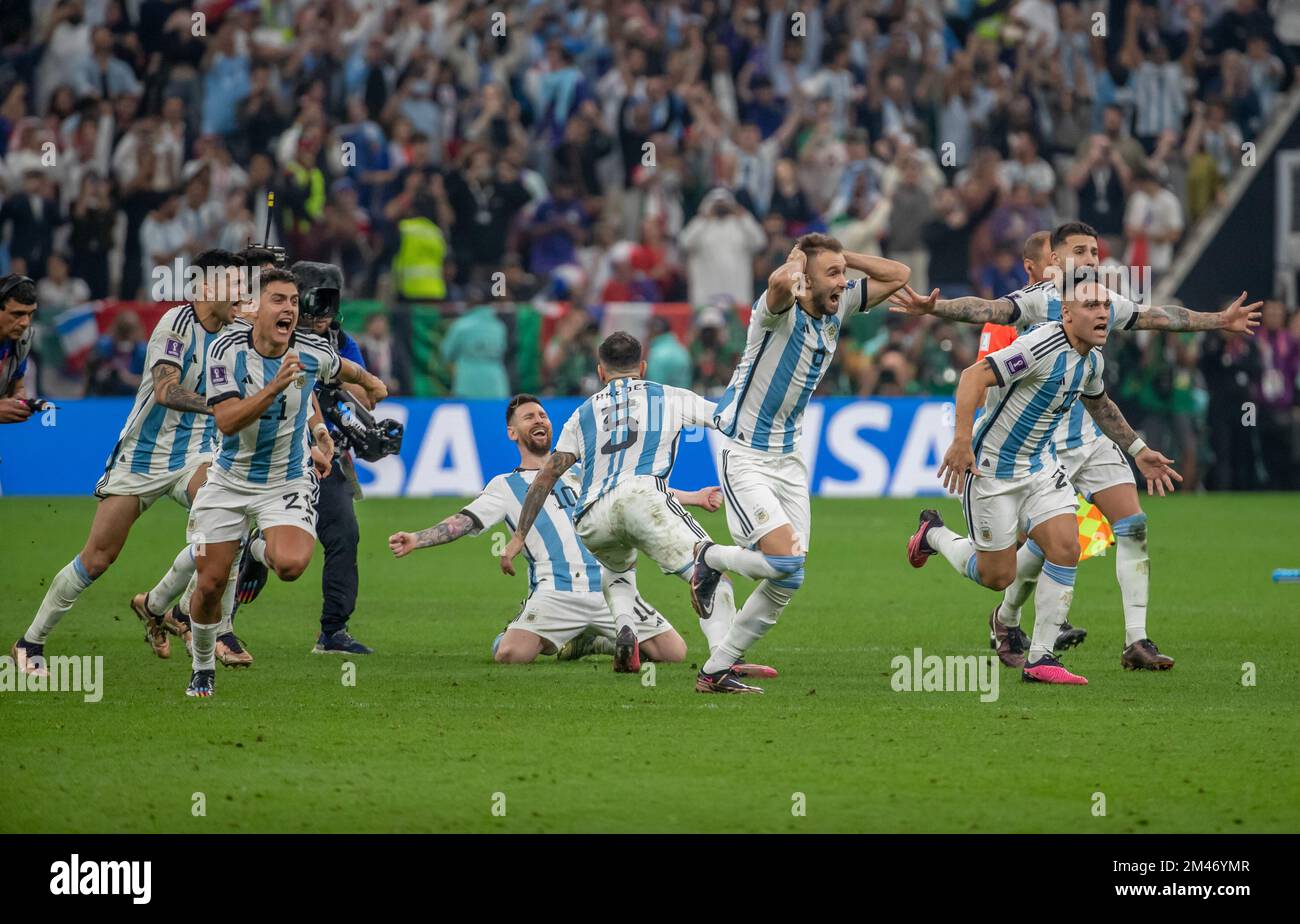 Lusail, Catar. 18th Dec, 2022. Argentina vs France Party, match valid ...