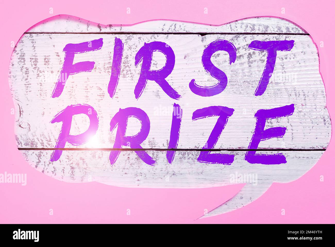 Text caption presenting First Prize. Word Written on the most desirable ...