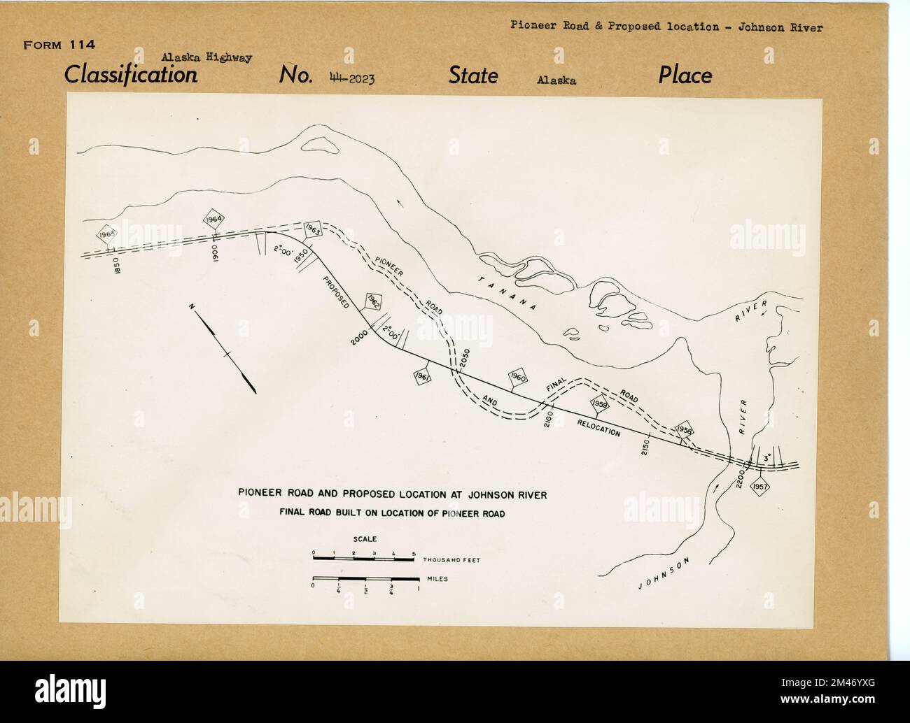 Pioneer Road and Proposed location - Johnson River. State: Alaska Stock ...