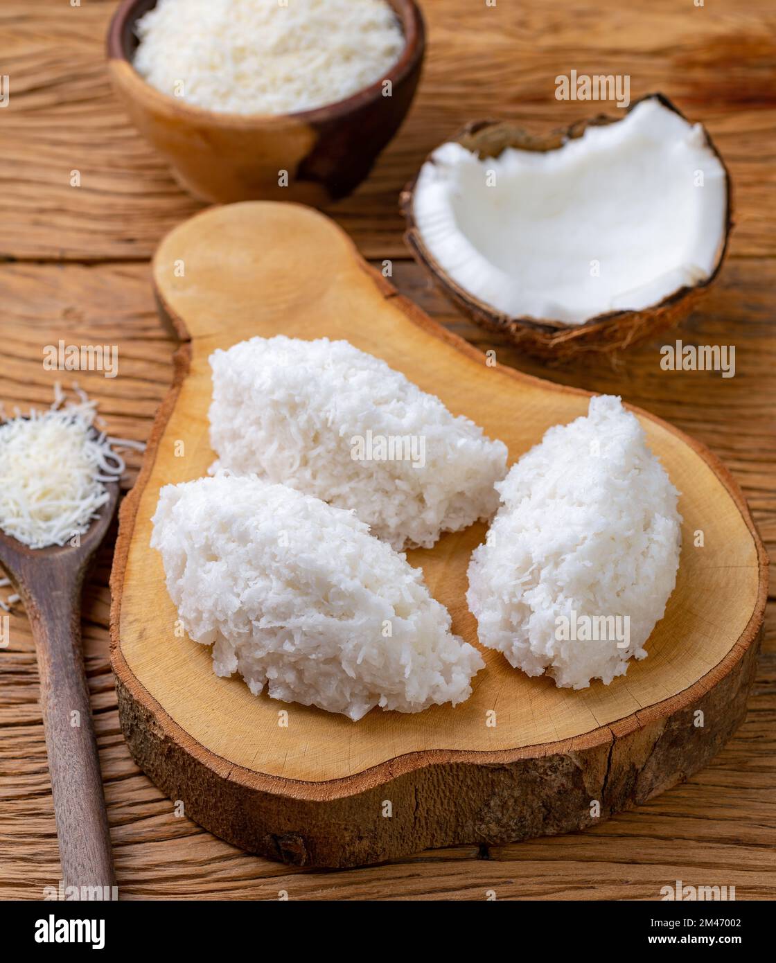 Cocada, traditional latin american coconut candy with grated coconut ...