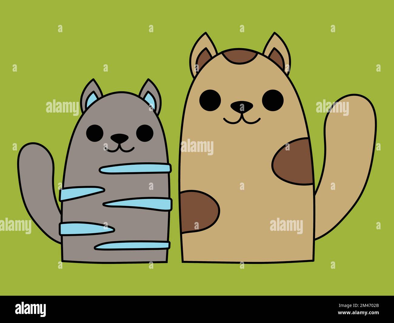 Two cartoon cats hi-res stock photography and images - Alamy