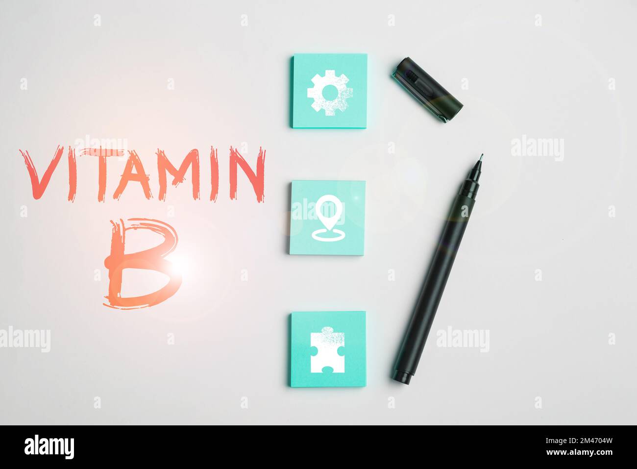 Text sign showing Vitamin B. Internet Concept Nutrient that helps keep ...