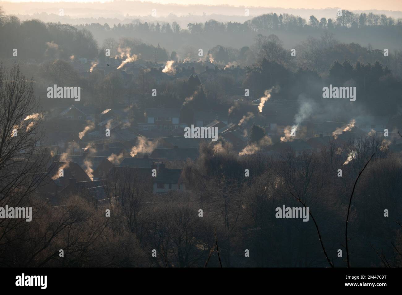 Steam from Gas boilers, UK Stock Photo - Alamy