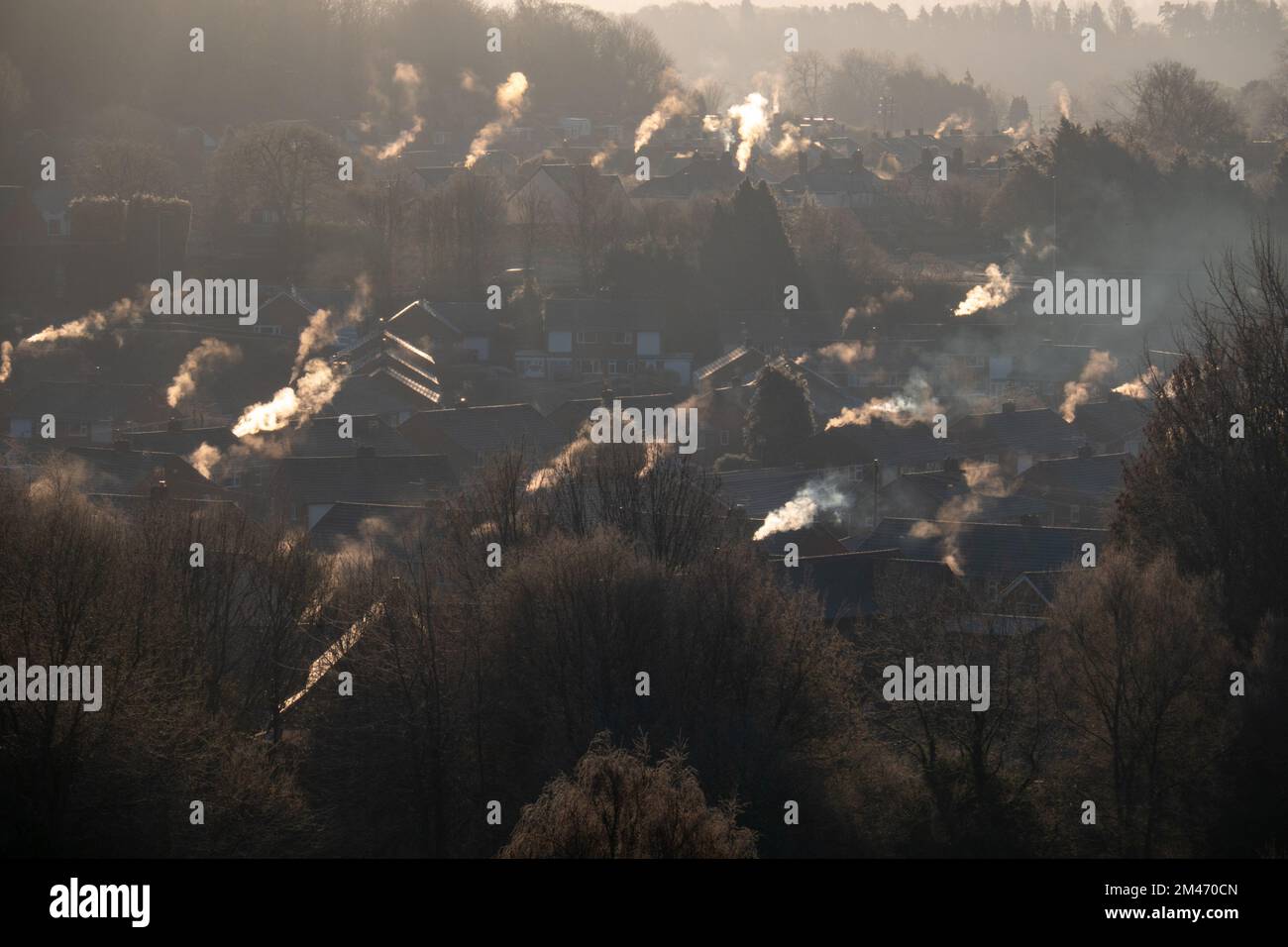 Steam from Gas boilers, UK Stock Photo - Alamy