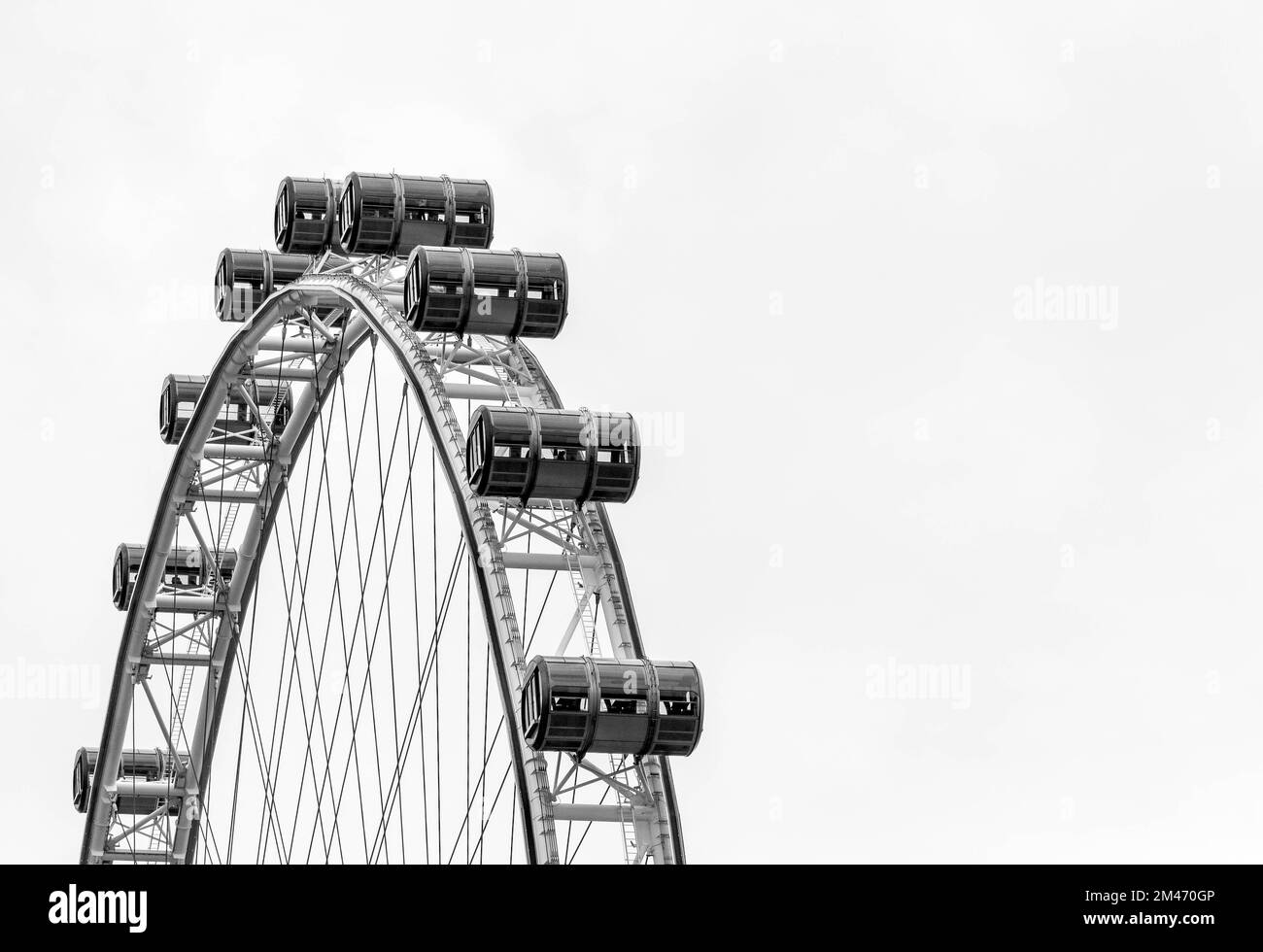 Singapore Flyer in black and white. Artistic photograph of the ...