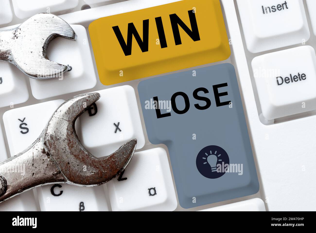 Sign displaying Win Lose. Word Written on Compare possibilities what if ...