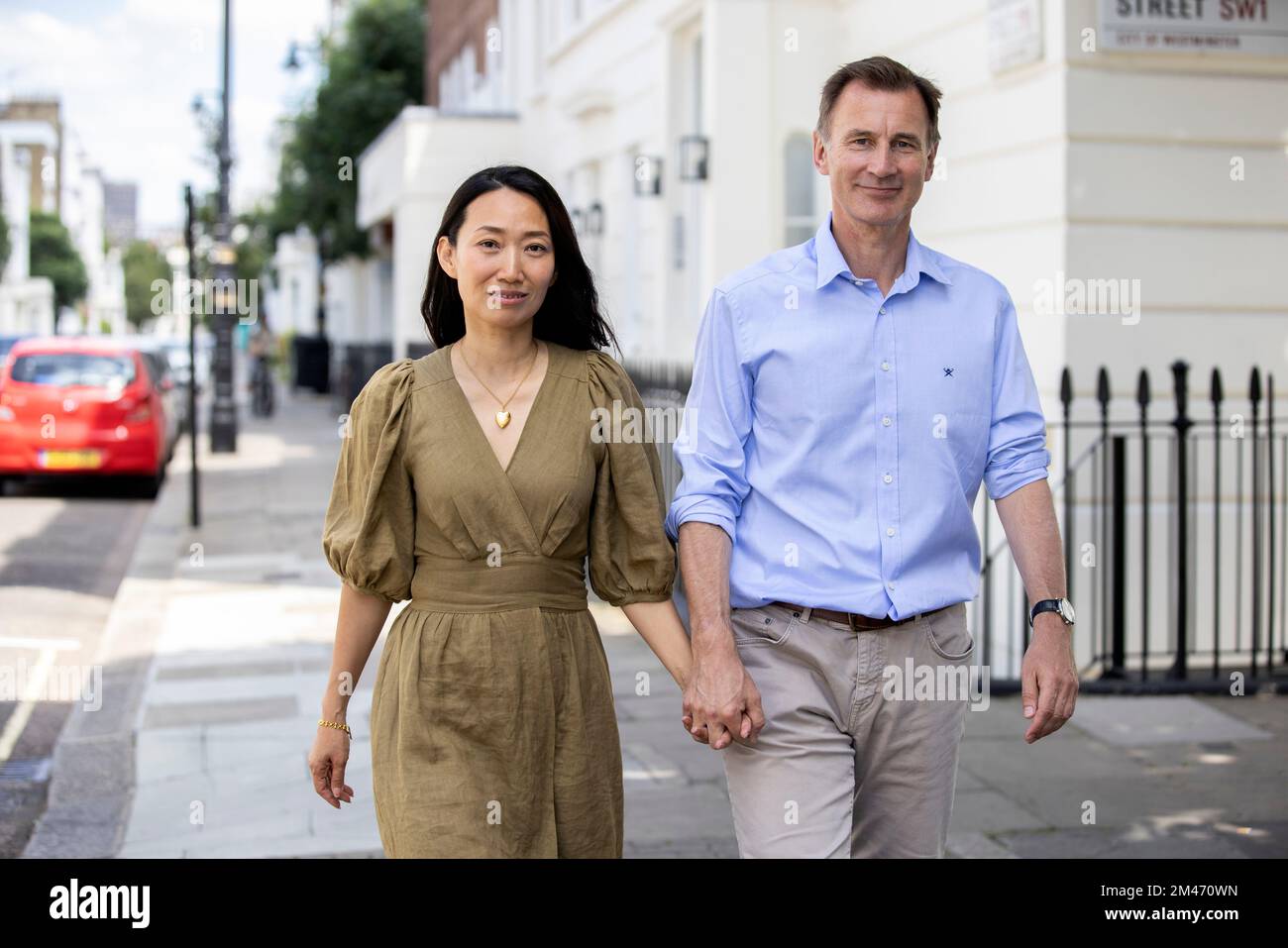 Jeremy Hunt, Conservative MP and Chancellor of the Exchequer, with his ...