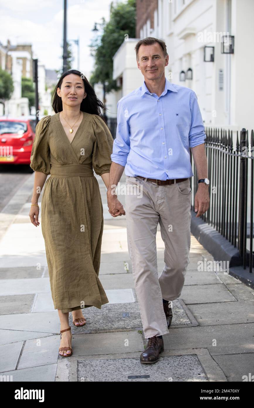 Jeremy Hunt, Conservative MP and Chancellor of the Exchequer, with his ...