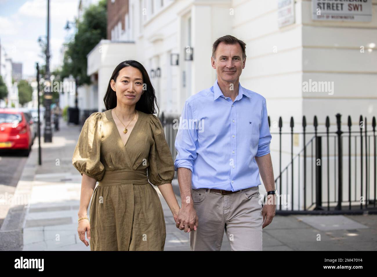 Jeremy Hunt, Conservative MP and Chancellor of the Exchequer, with his ...
