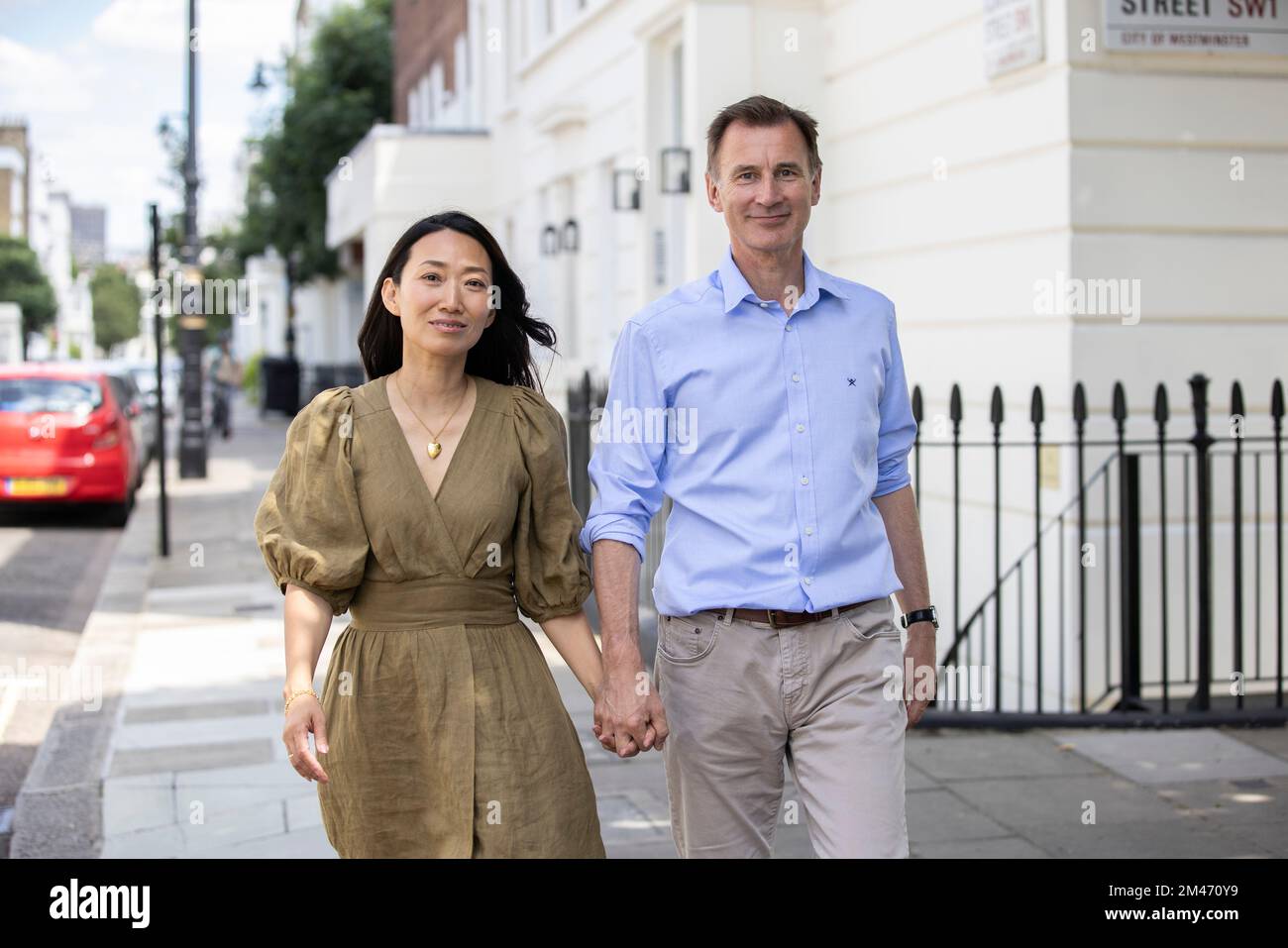 Jeremy Hunt, Conservative MP and Chancellor of the Exchequer, with his ...