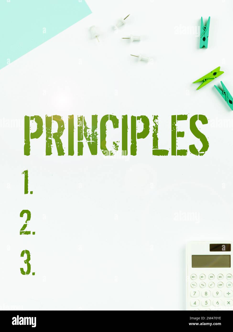 Text caption presenting Principles. Business concept fundamental truth ...