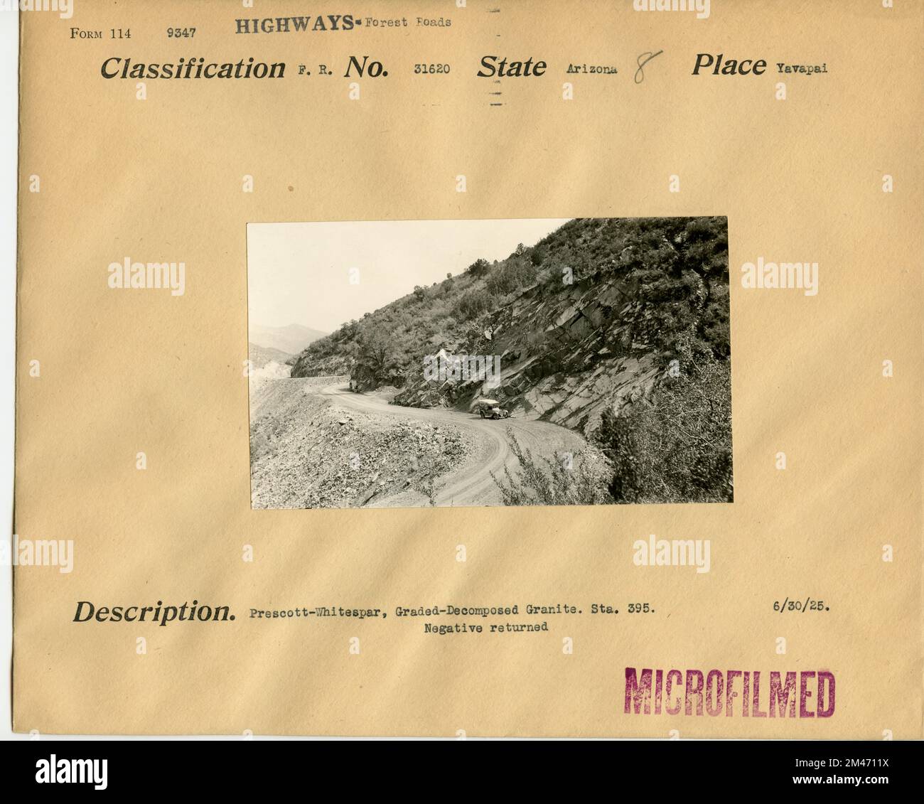 Prescott-White Spar Road. Original caption: Prescott-Whitespar, Graded ...