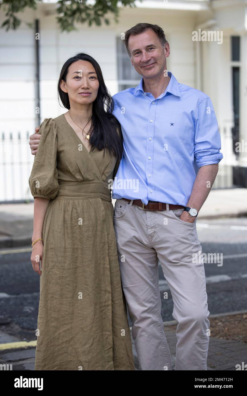 Jeremy Hunt, Conservative MP and Chancellor of the Exchequer, with his ...
