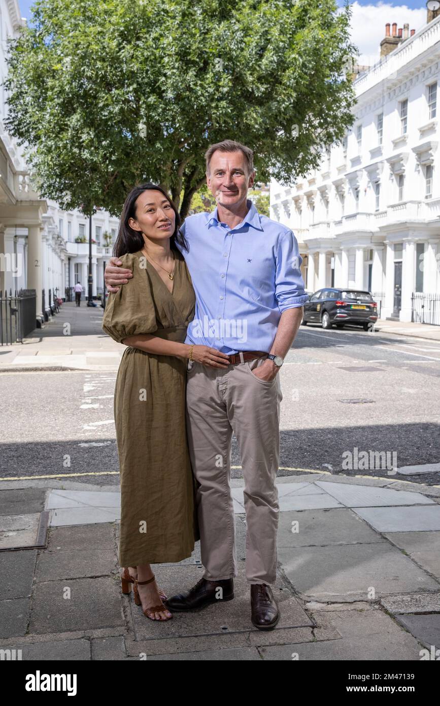 Jeremy Hunt, Conservative MP and Chancellor of the Exchequer, with his ...