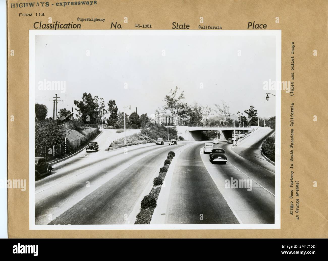 Arroyo Seco Parkway. Original caption: Arroyo Seco Parkway in South ...