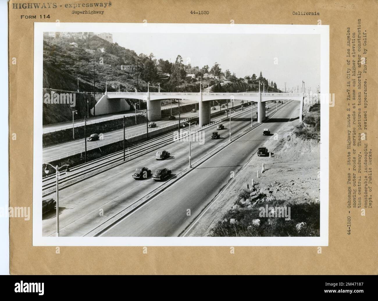 Cahuenga Pass. Original caption: Cahuenga Pass - State Highway Route 2 ...