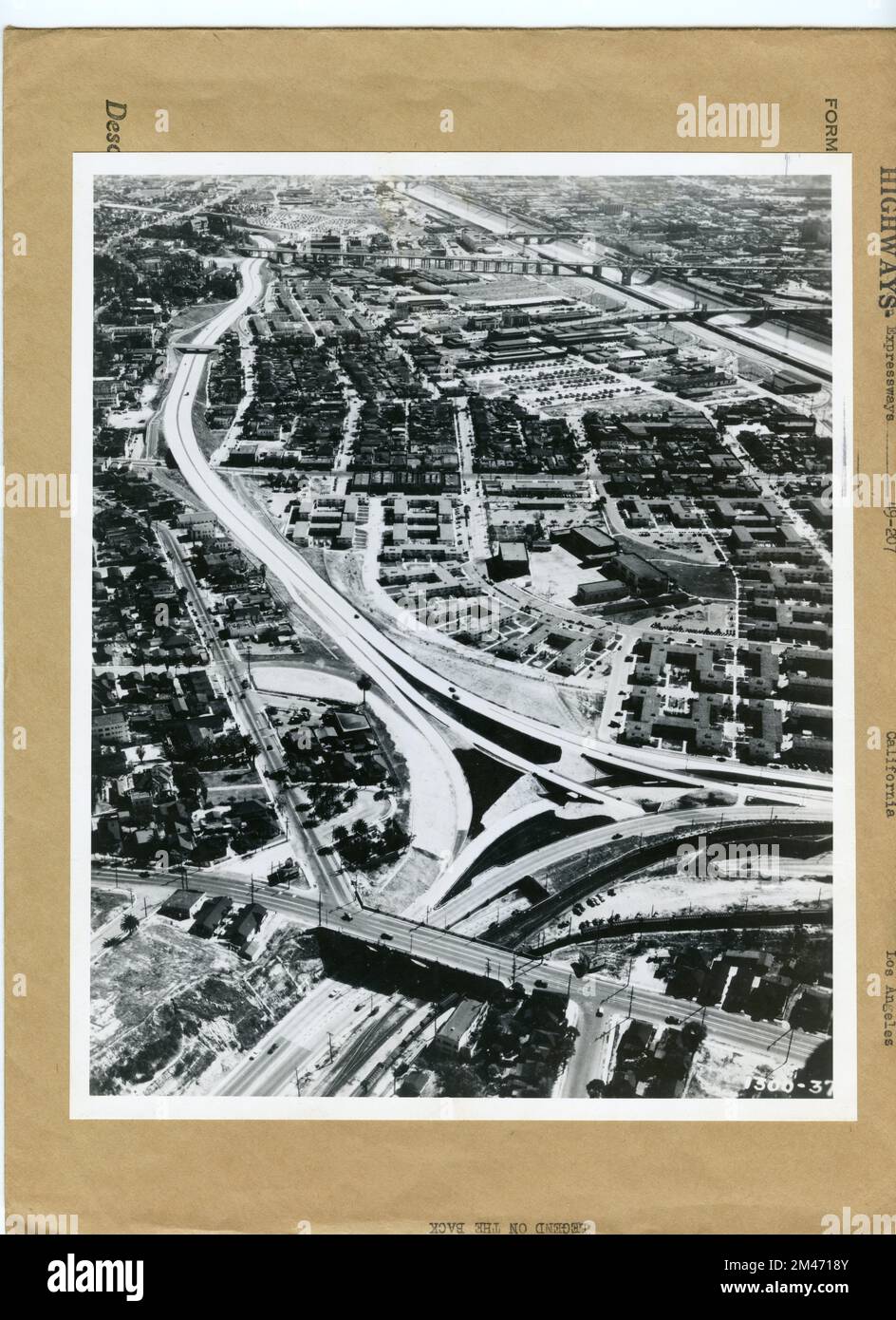 Santa Ana Freeway. Original caption: Santa Ana Freeway looking south ...