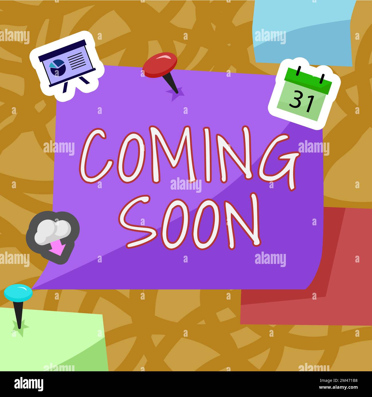 Text showing inspiration Coming Soon. Conceptual photo something is ...