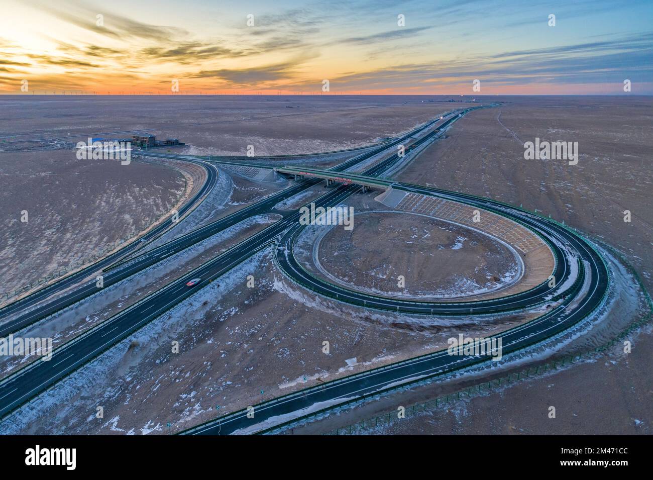 Aerial photo shows flyover connecting with the Erenhot-Sahantala ...