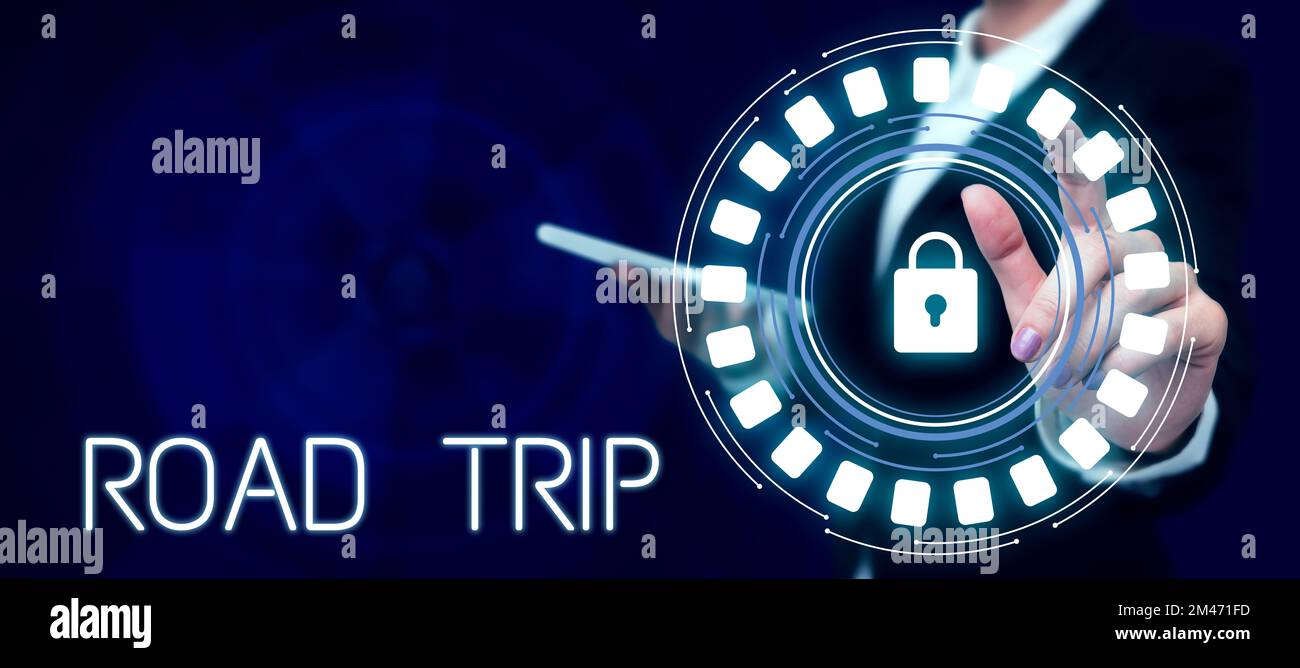 Conceptual display Road Trip. Business idea Roaming around places with ...