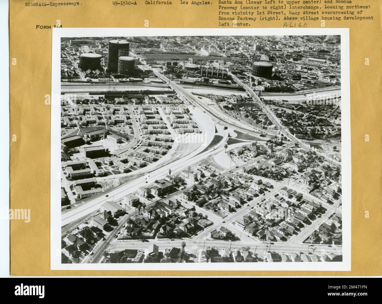 Santa Ana and Ramona Freeway Interchange. Original caption: Santa Ana ...