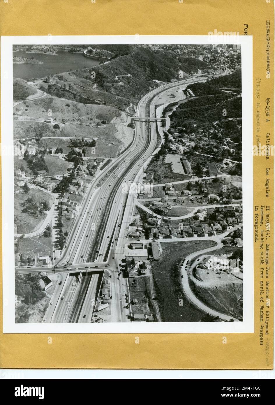 Cahuenga Pass Section of Hollywood Parkway. Original caption: Cahuenga ...