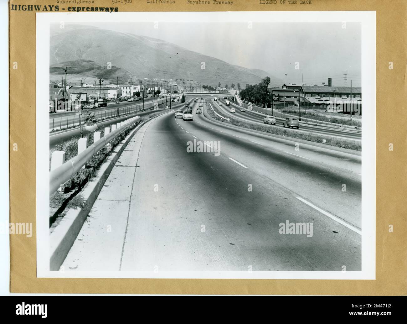 Bayshore Freeway. Original caption: Bayshore Freeway, U. S. 101 Bypass ...
