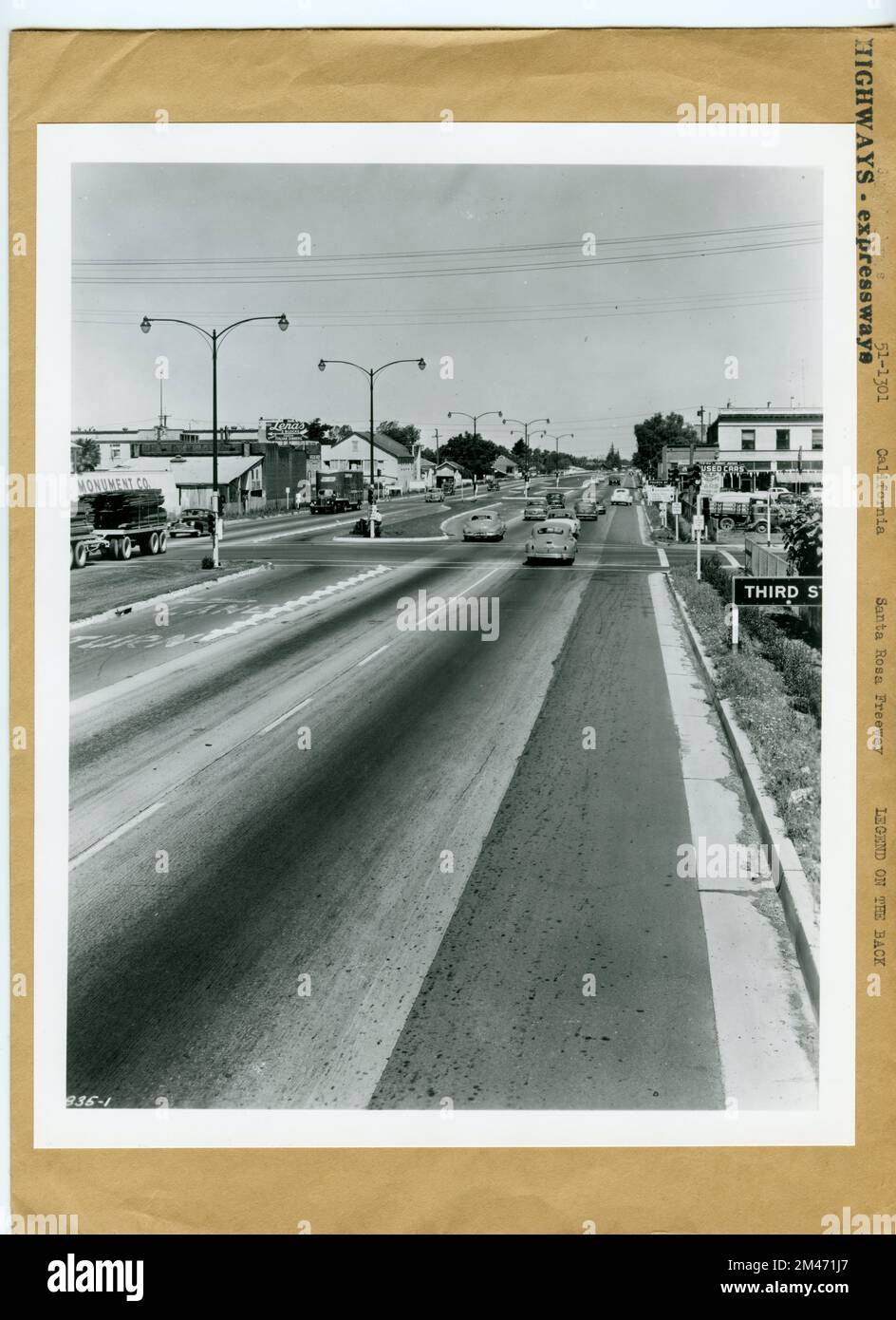 Santa Rosa Freeway. Original caption: Close-up view of the Santa Rosa ...
