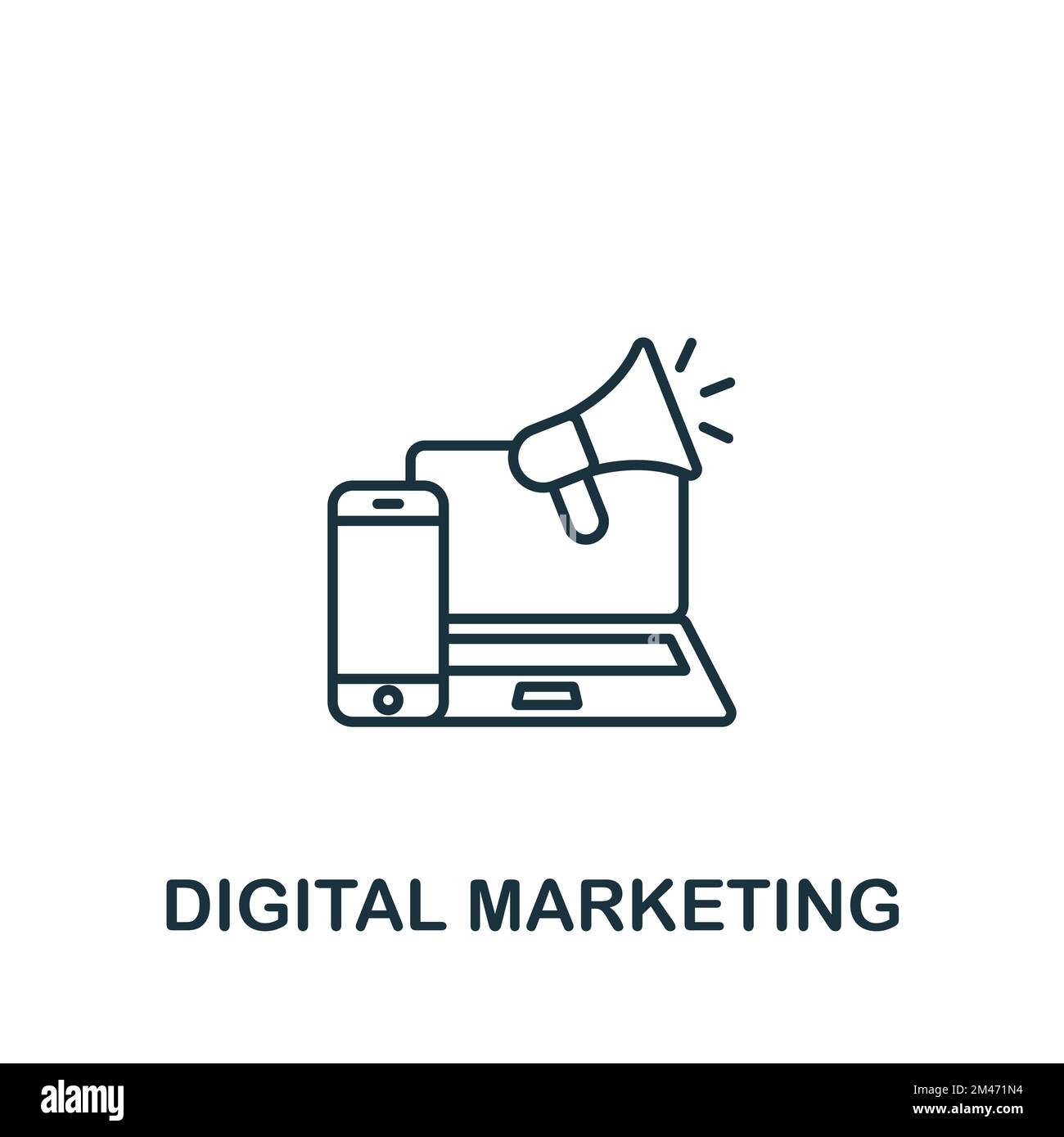Digital Marketing icon. Monochrome simple Marketing Strategy icon for ...