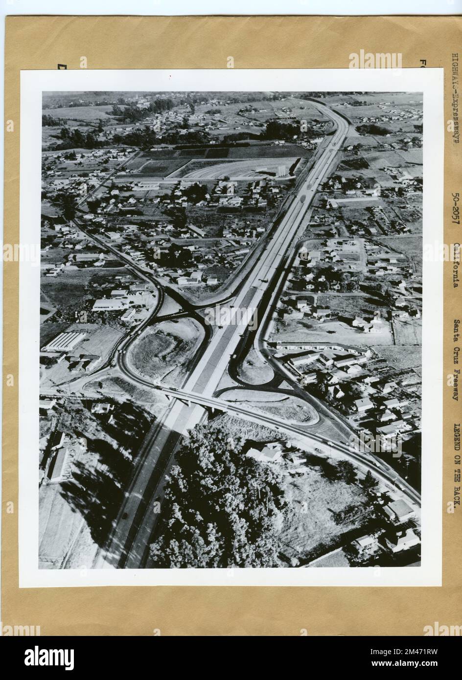 Santa Cruz Freeway. Original caption: Freeway at grade- urban. Soquel ...