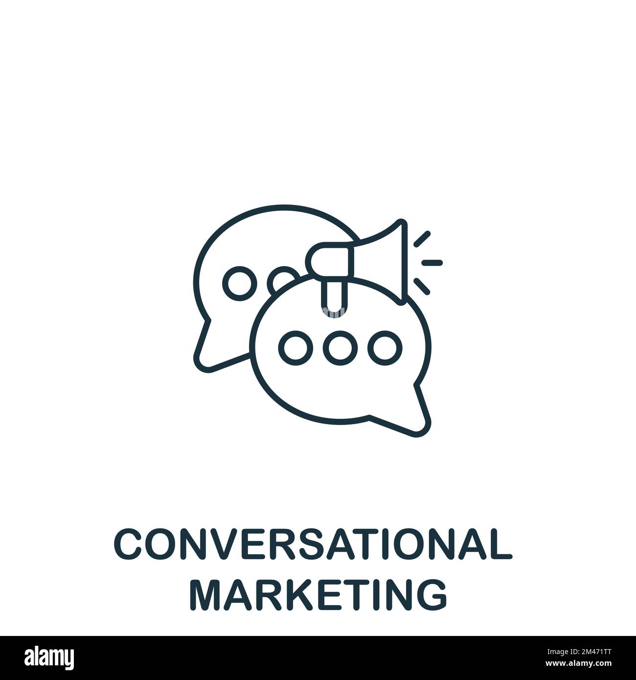 Conversational icon. Monochrome simple Marketing Strategy icon for ...